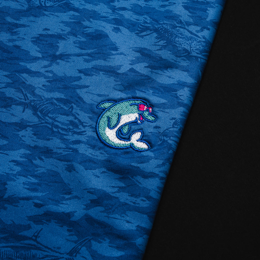 Blue Fish Camo Flipper Polo Shirt